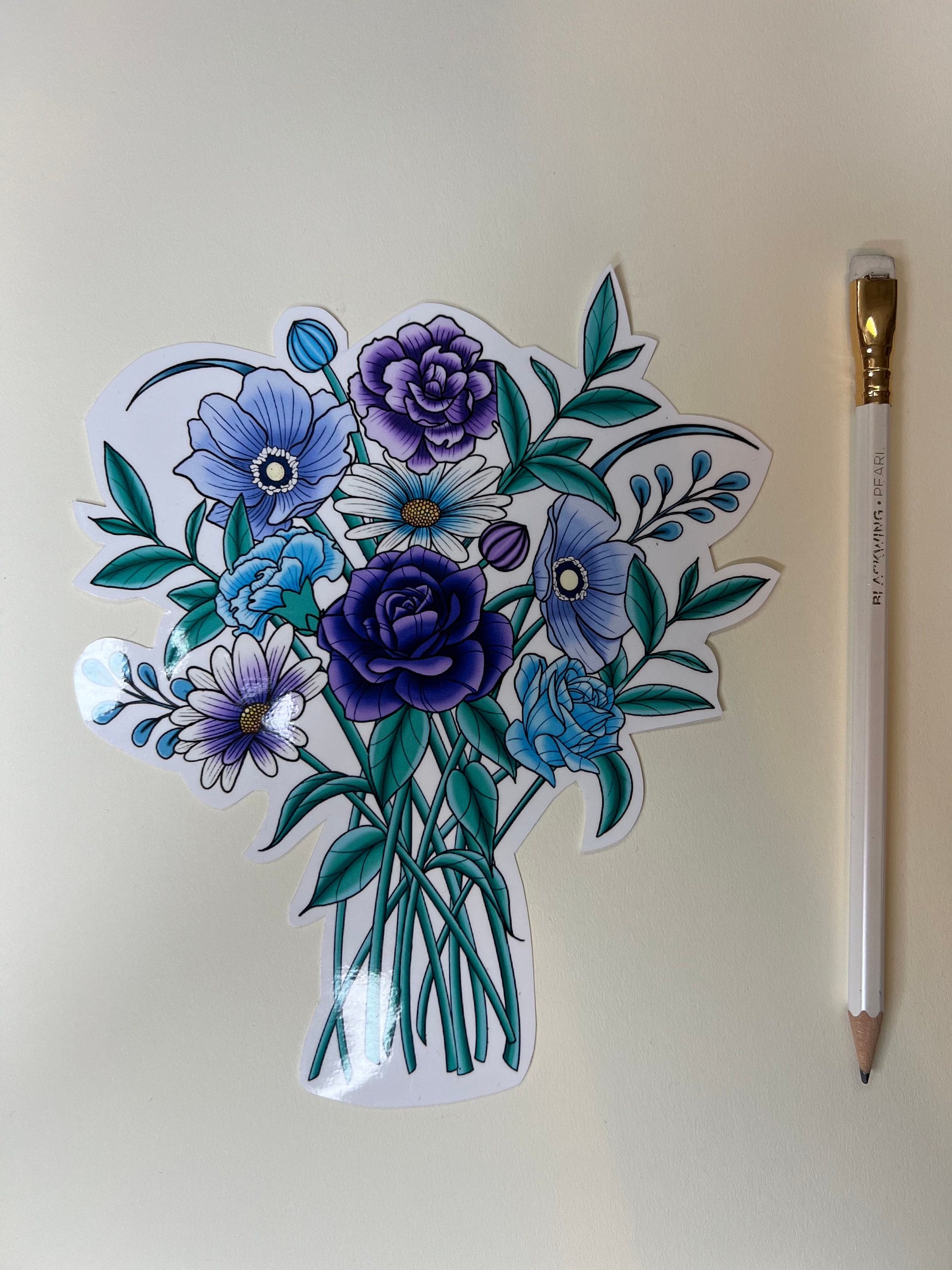 Purple Flower Bouquet Sticker - Etsy