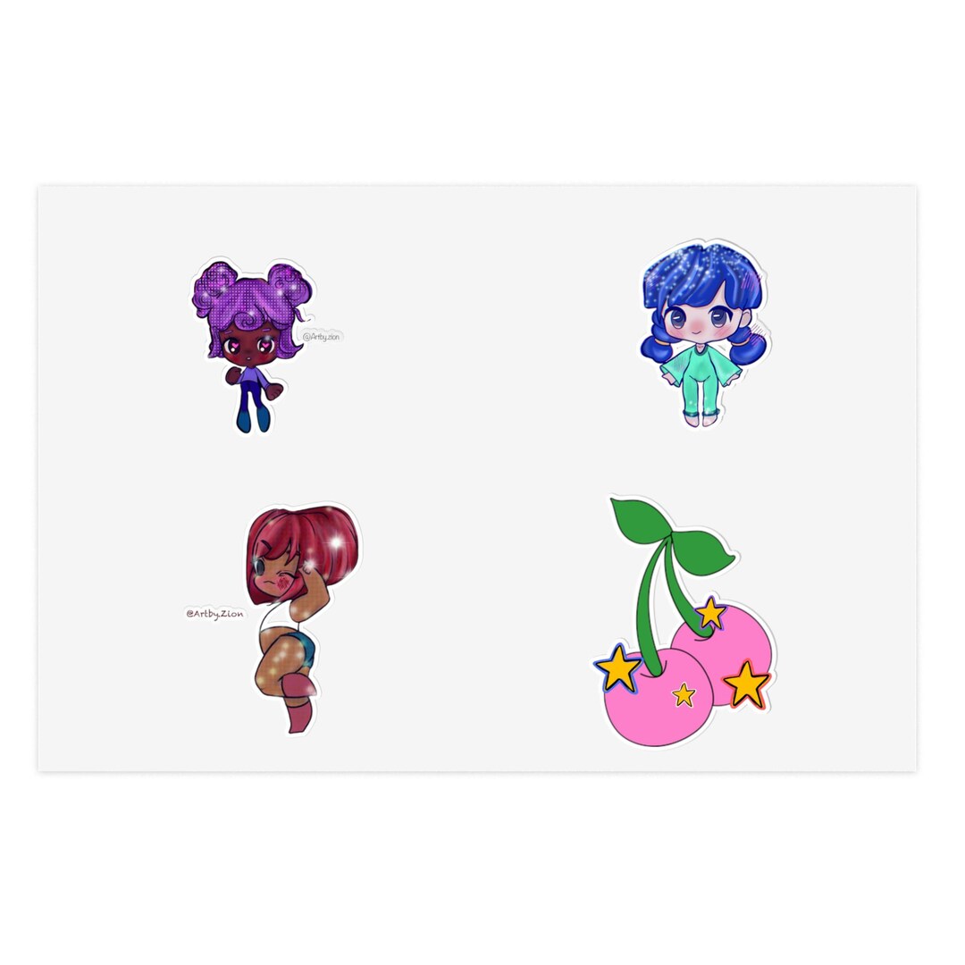 Cute Character Sticker Sheets for Journals, Kids Crafting, Scrapbooking ...