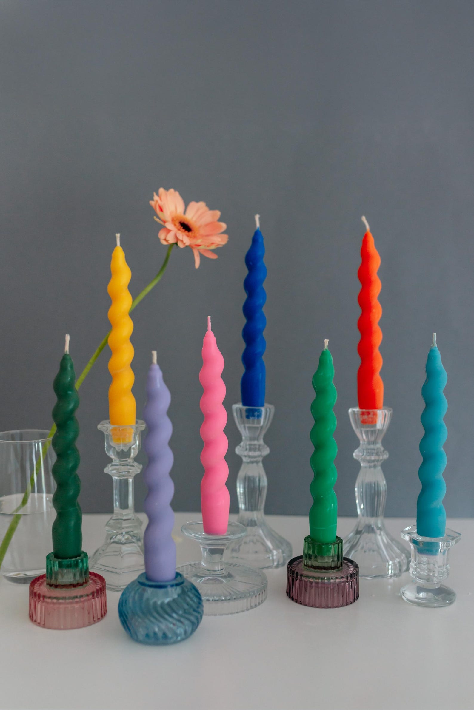 Swirl Taper Colourful Vibrant Candles - Etsy