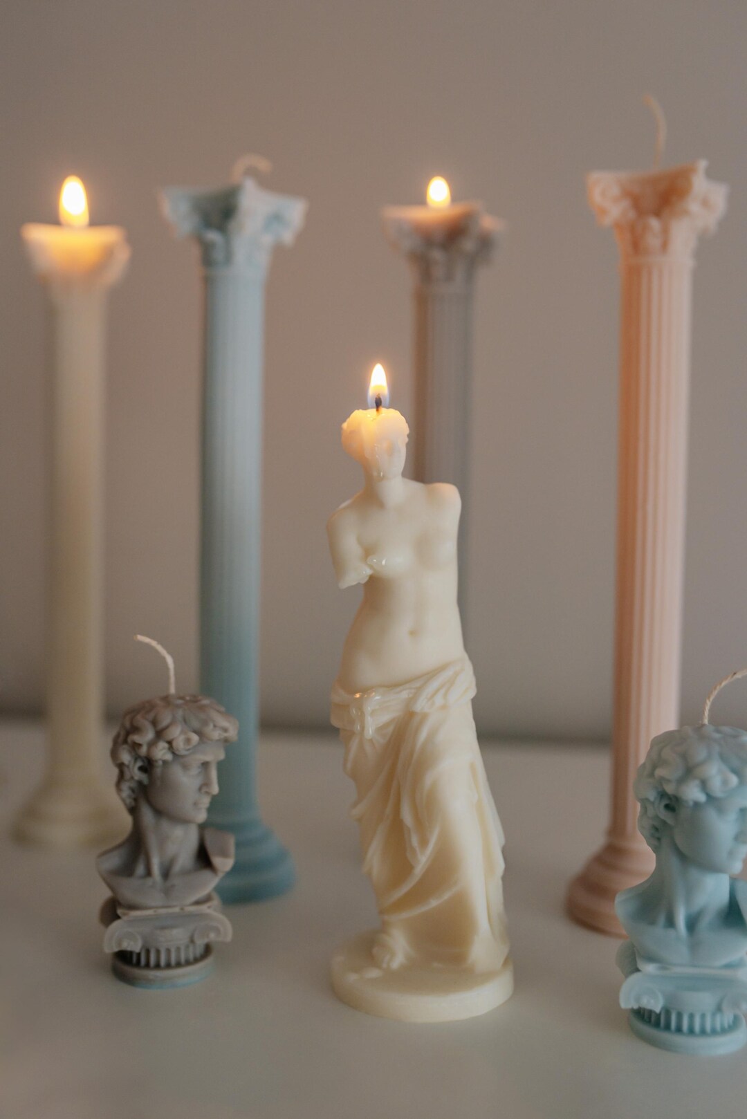 Aesthetic Greece Goddess Statue Candles Home Decor Pillar Soy Candles ...