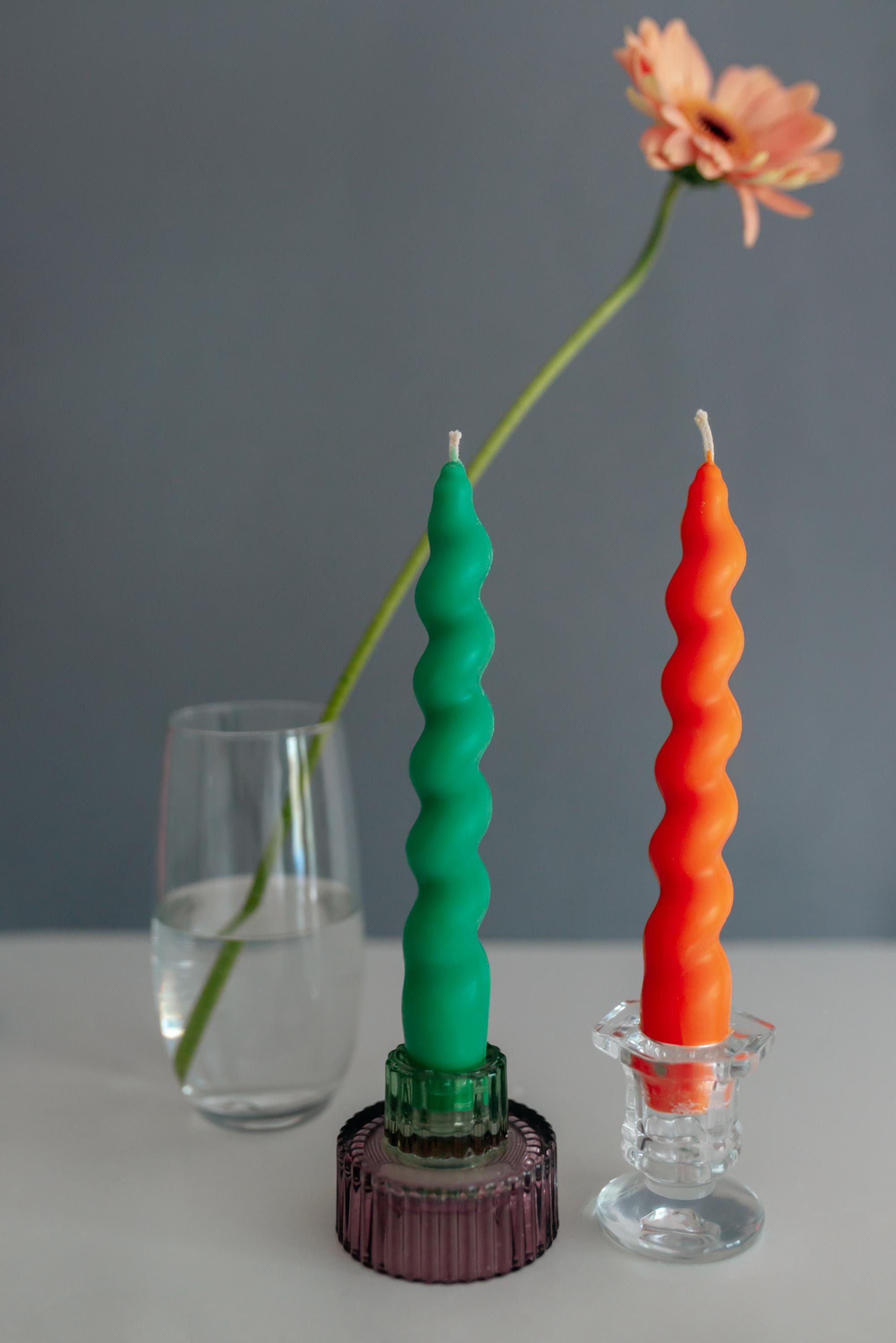 Swirl Taper Colourful Vibrant Candles - Etsy