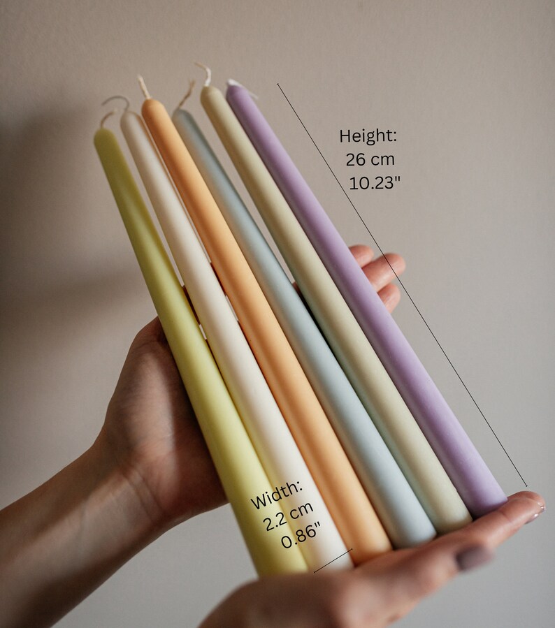 Set of 5 Long Lasting Burn Colourful Taper Candles - Etsy