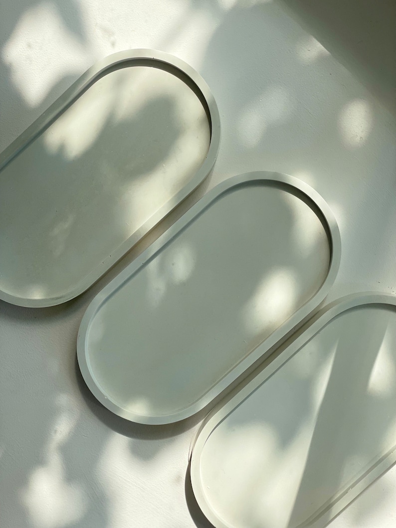 Oval Tray Oval Handmade Gypsum Stand Trincket Dish candle Holder Gupsum ...