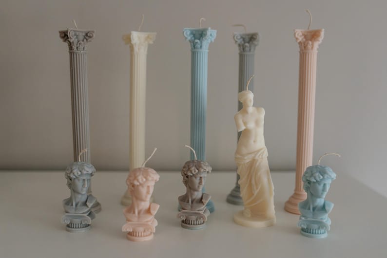 Aesthetic Greece Goddess Statue Candles Home Decor Pillar Soy Candles ...