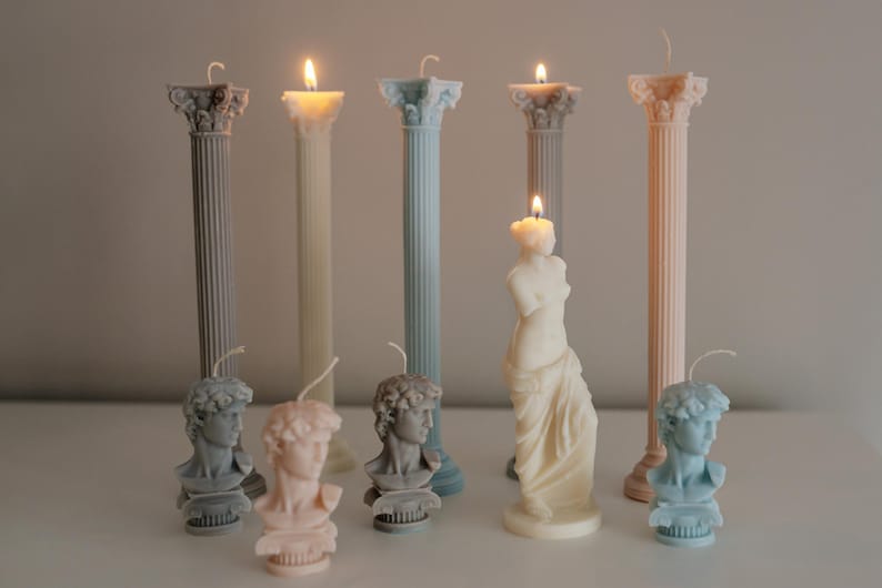 Aesthetic Greece Goddess Statue Candles Home Decor Pillar Soy Candles ...