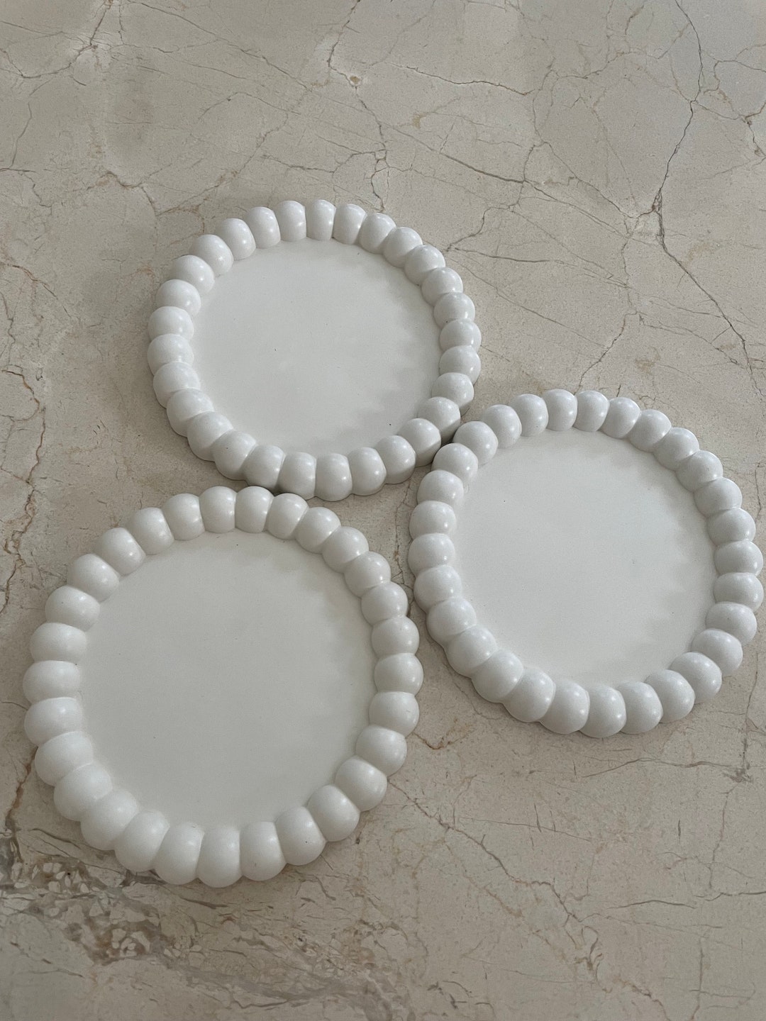 Round Bubble Tray | Round Handmade Plaster Trincket Dish |candle Holder ...
