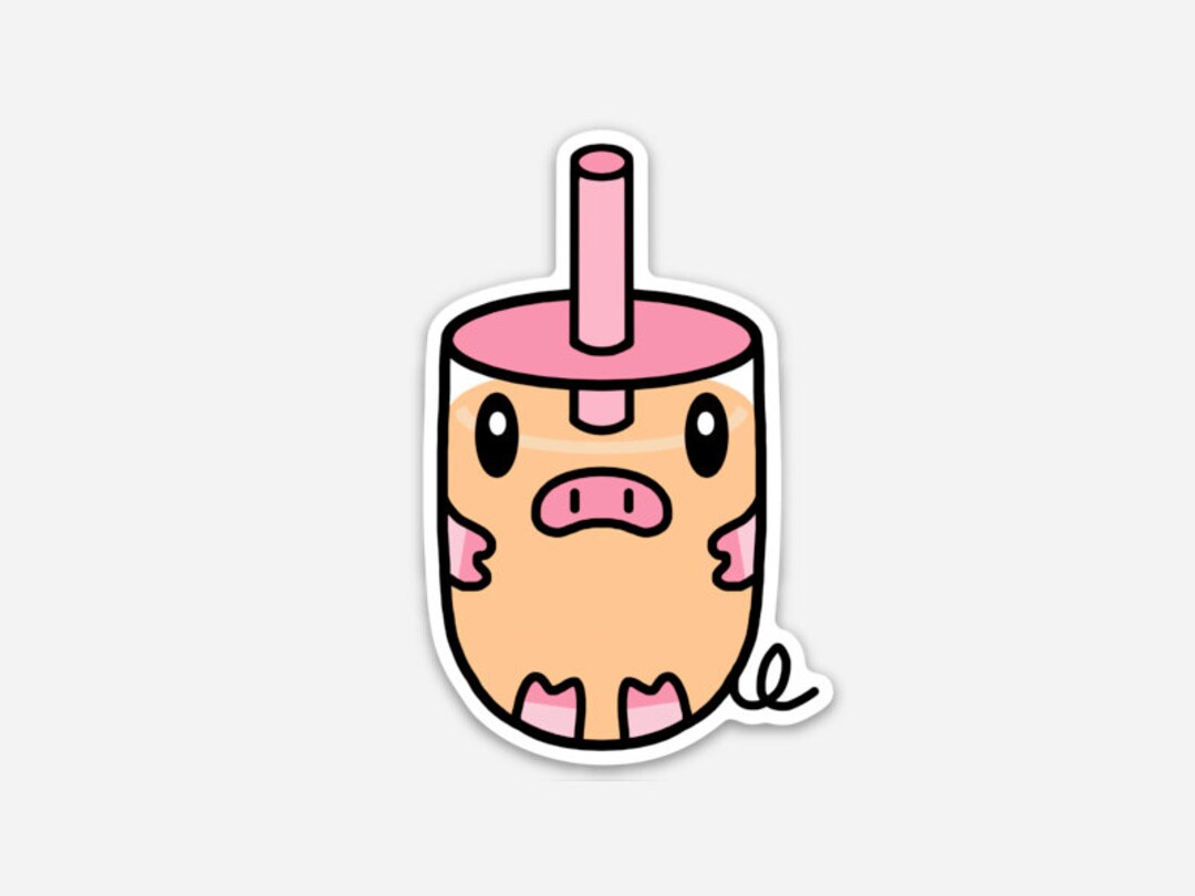 Pig Milk Tea Sticker - Etsy