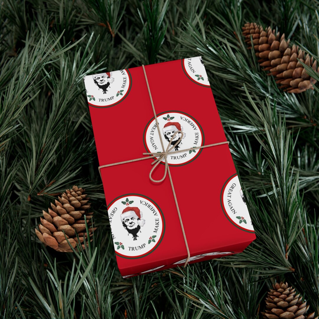 MAGA Christmas Wrapping Paper USA Trump Holiday Gift Wrap - Etsy