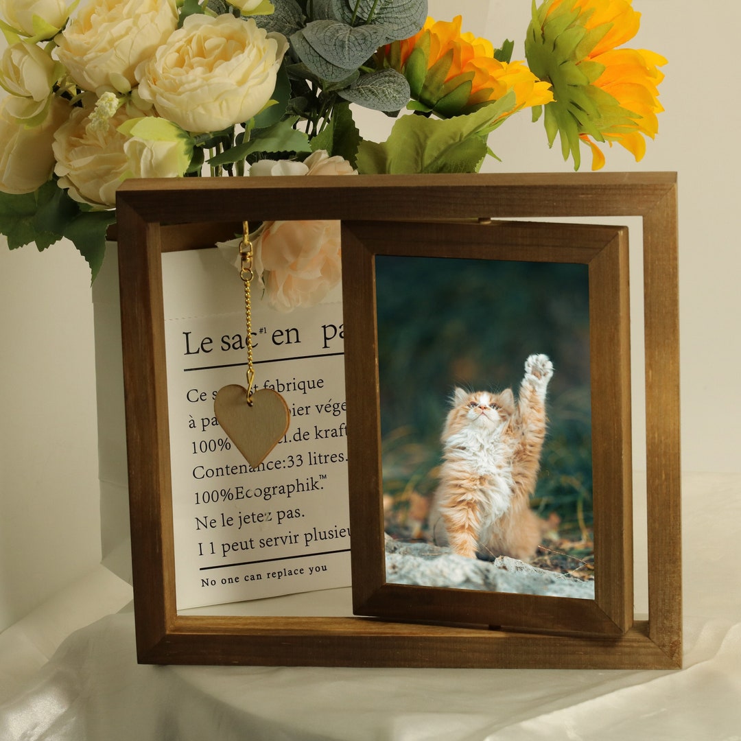 Custom Rotating Wood Picture Frame: Personalized Photo Gift - Etsy