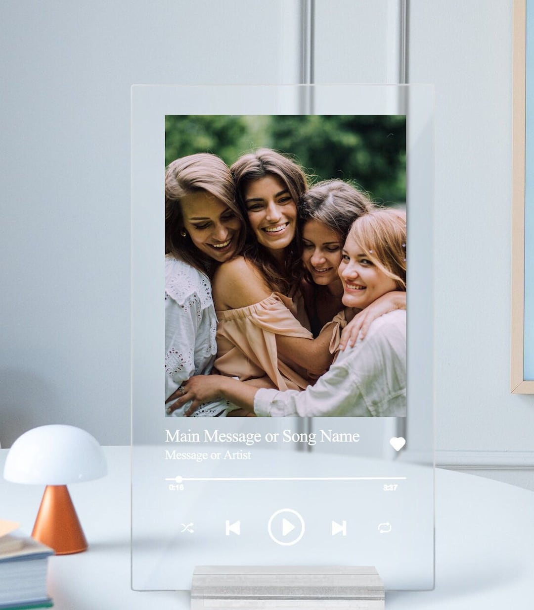 Personalised Song Plaque With Stand,music Plaque Glass Art, Album Cover ...