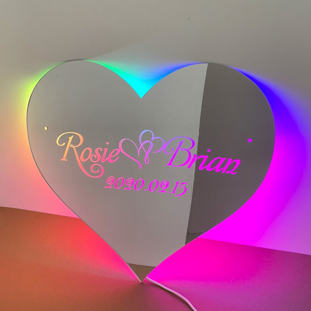 Personalized Acrylic LED Name Mirror: Custom Room Decor - Etsy