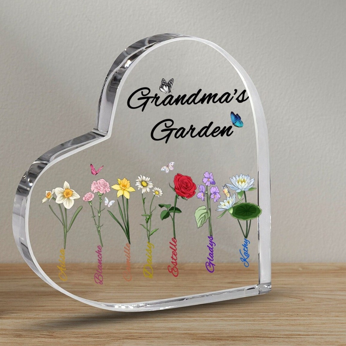 Personalized Grandma's Garden Acrylic Plaque, Grandma Acrylic Plaque ...
