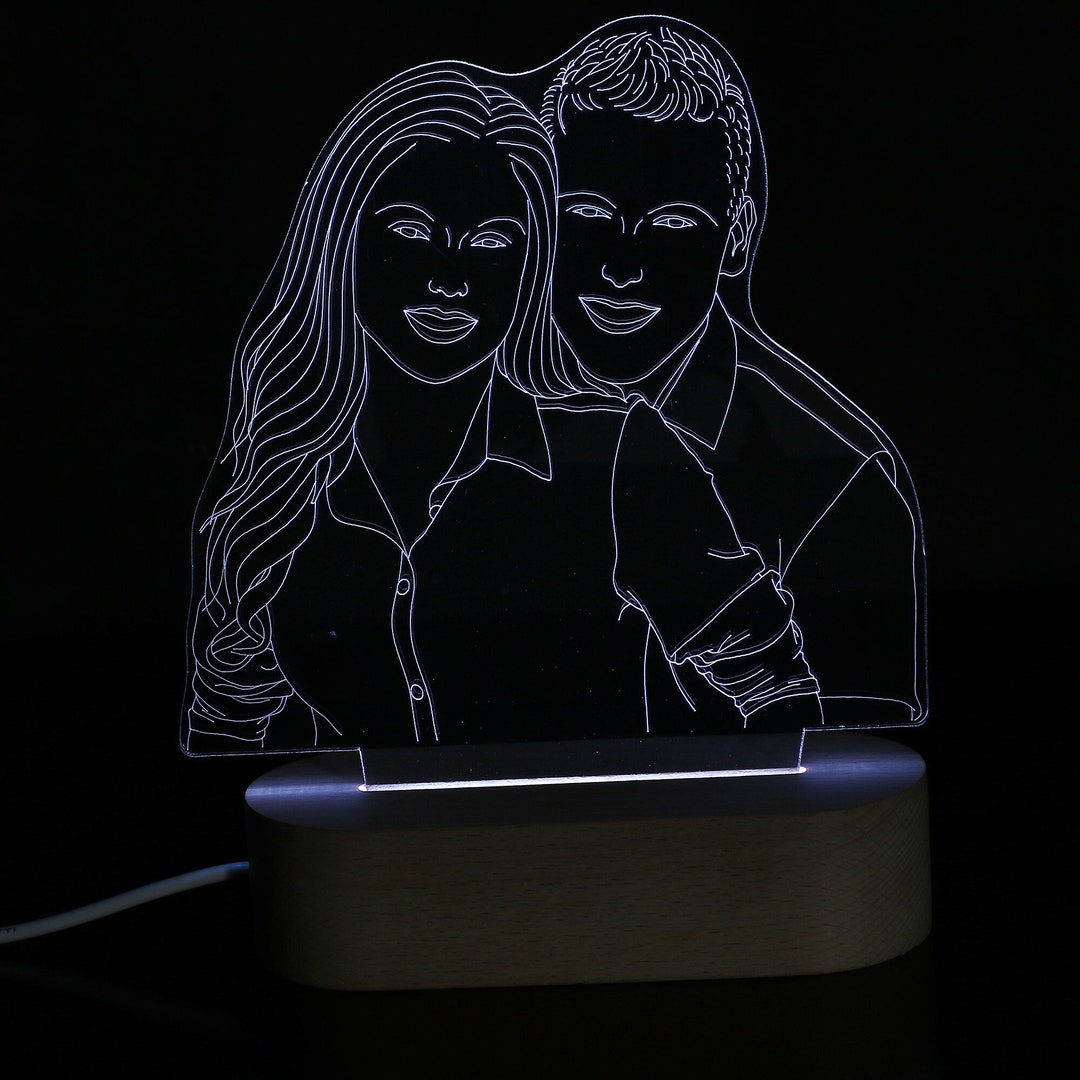 Personalized Photo Lamp, Photo Engraving, Custom Lamp Night Light ...