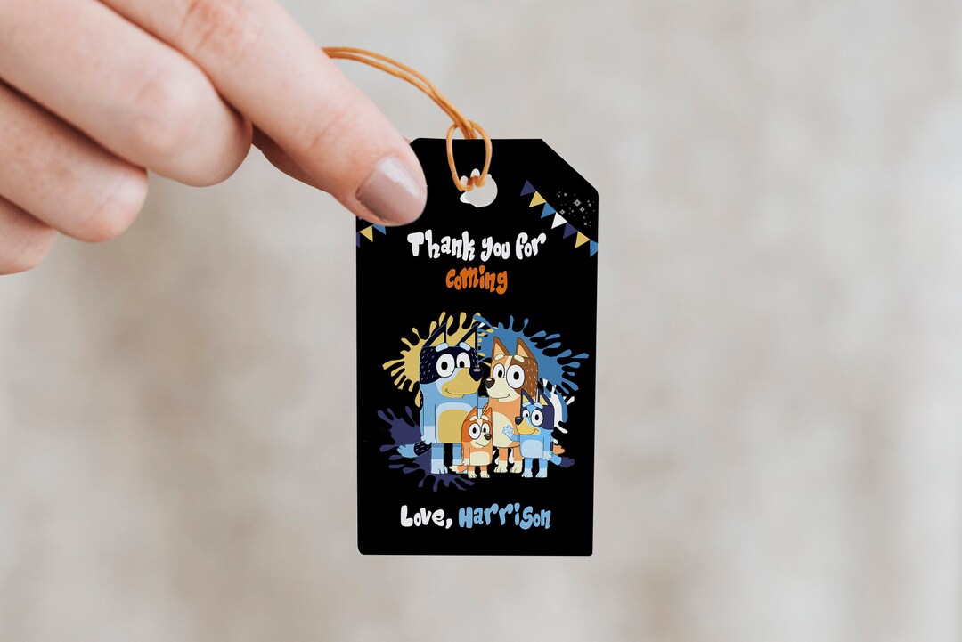 Editable Gift Tags Bluey Tags Bluey Birthday Thank you - Etsy Portugal
