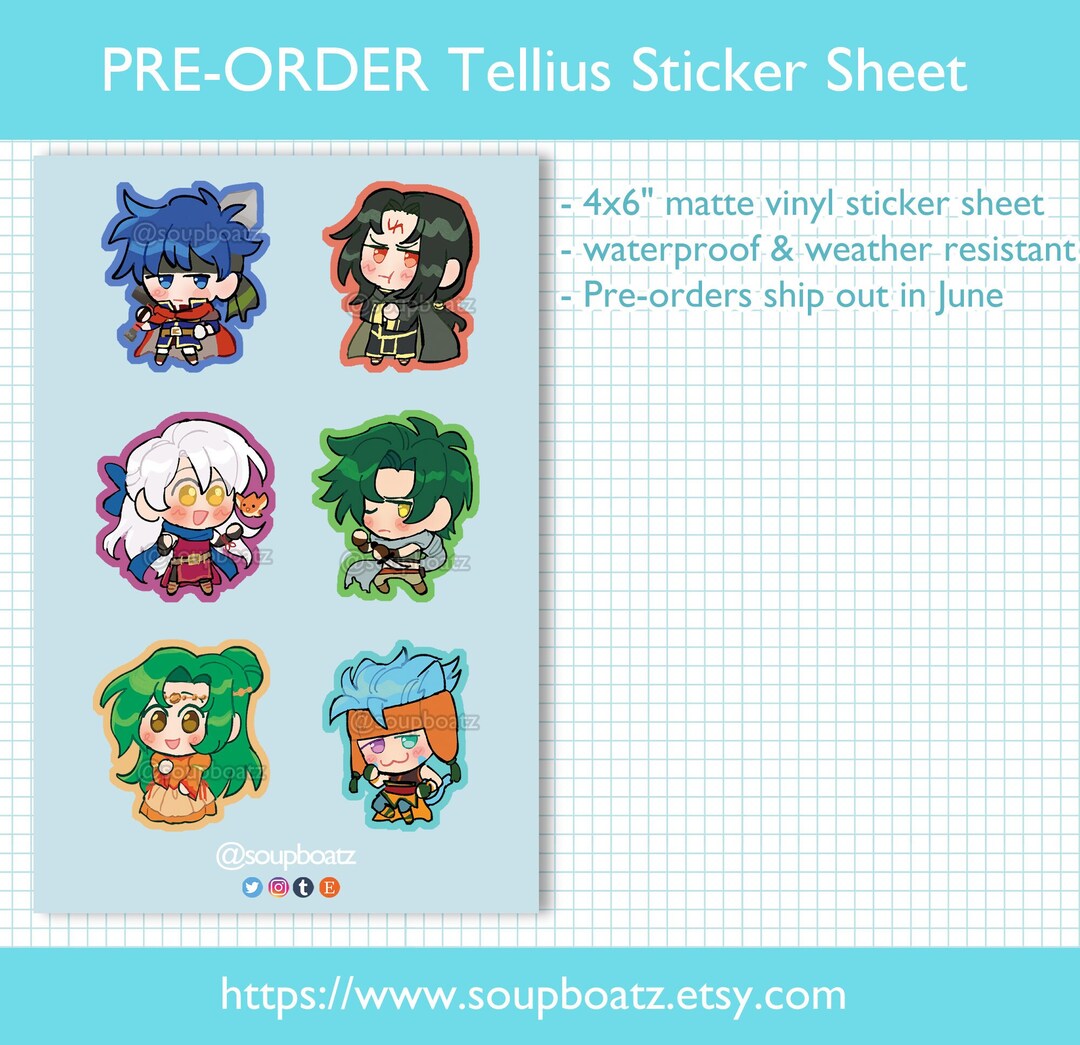 PRE-ORDER Tellius 4x6 Vinyl Sticker Sheet - Etsy