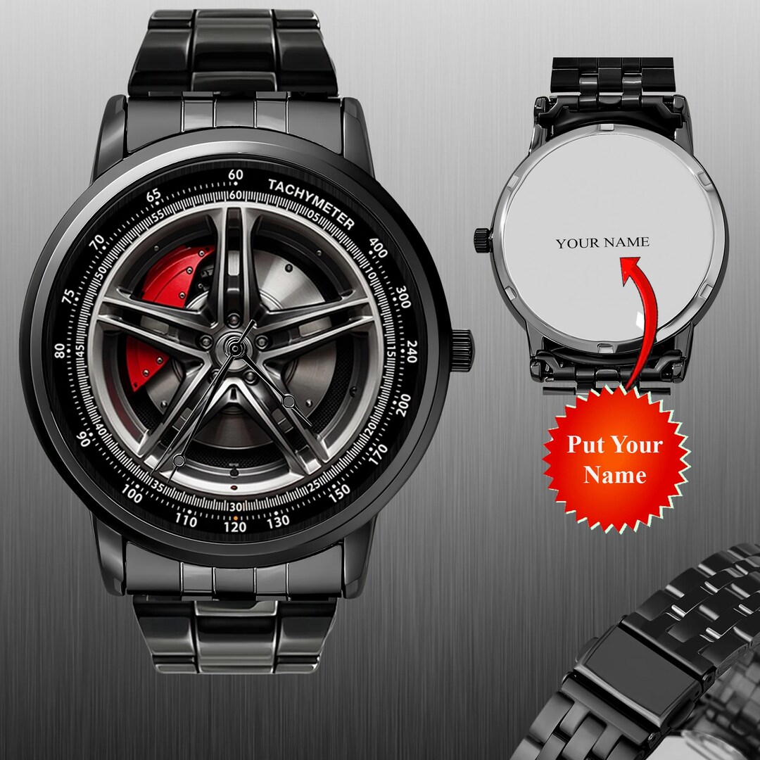 Car Wheel Rim Watch Stainless Steel Hollow Out Art Photo, Wristwatch ...