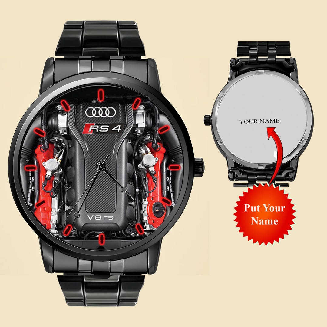 Audi RS4 Car Racing V8 TDI Turbo Engine Watch - Gift Wrist Watches - Etsy