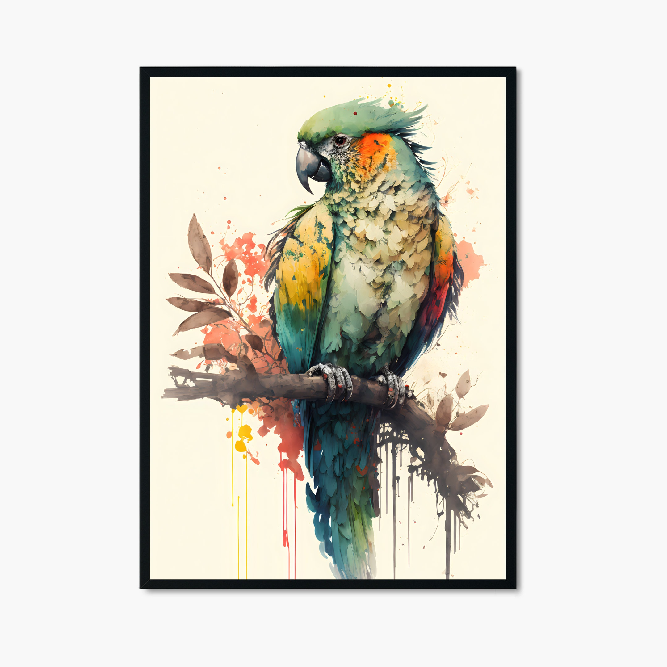 Parrot Splatter Painting