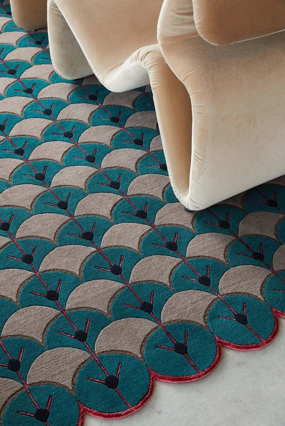 Scalloped Hand Tufted Rug Best for Your Living Area Kitchen Area Rug ...