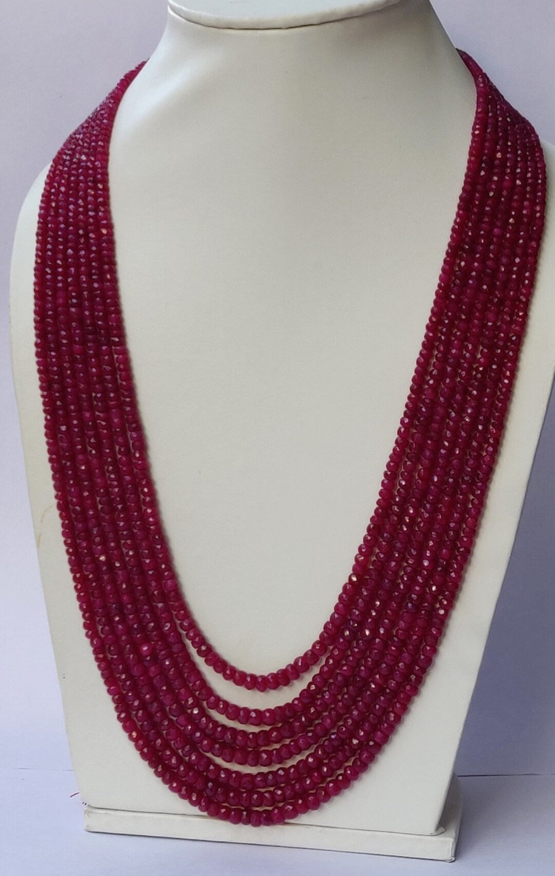 AAA Amazing Quality Natural Ruby Faceted Rondelle Beads 16 Inch Long ...