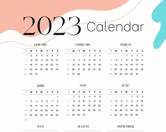 Simple 2023 Year Calendar Planner - Etsy