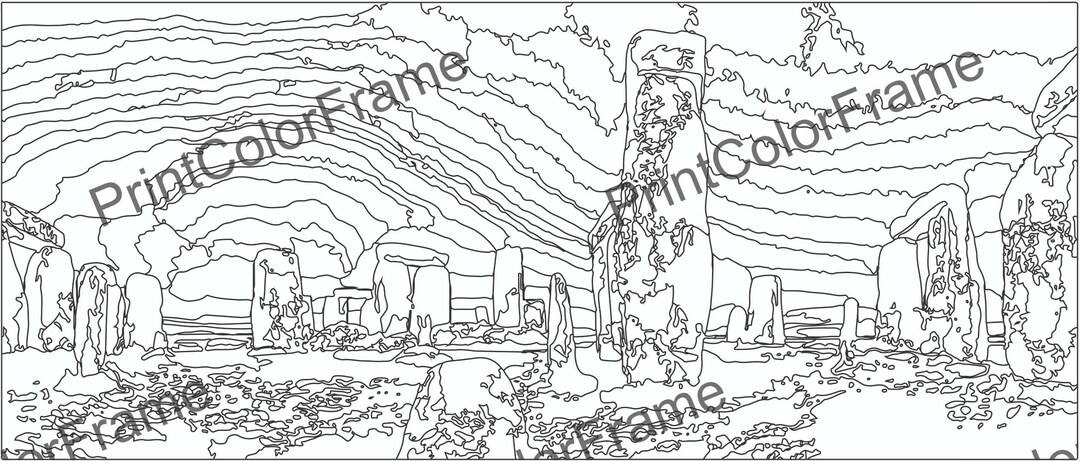 Stonehenge Coloring Page DIY Printables Instant Download Stonehenge ...