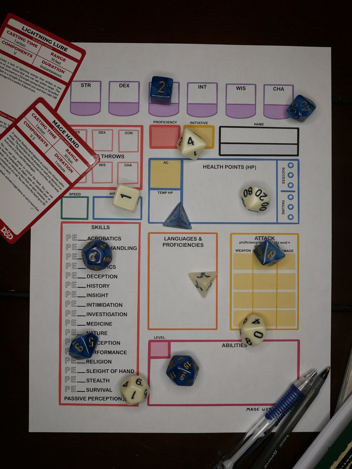 Dnd 101 | Beginner Friendly Character Sheet | Dungeons and Dragons ...