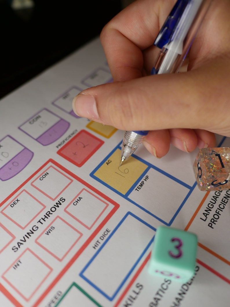 Dnd 101 | Beginner Friendly Character Sheet | Dungeons and Dragons ...