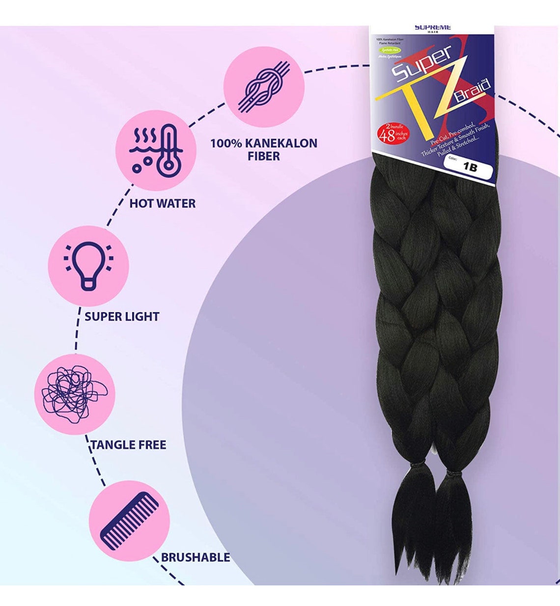 Pre-stretched Braiding Hair Extensions – 48 Inch Long Unfolded - Etsy