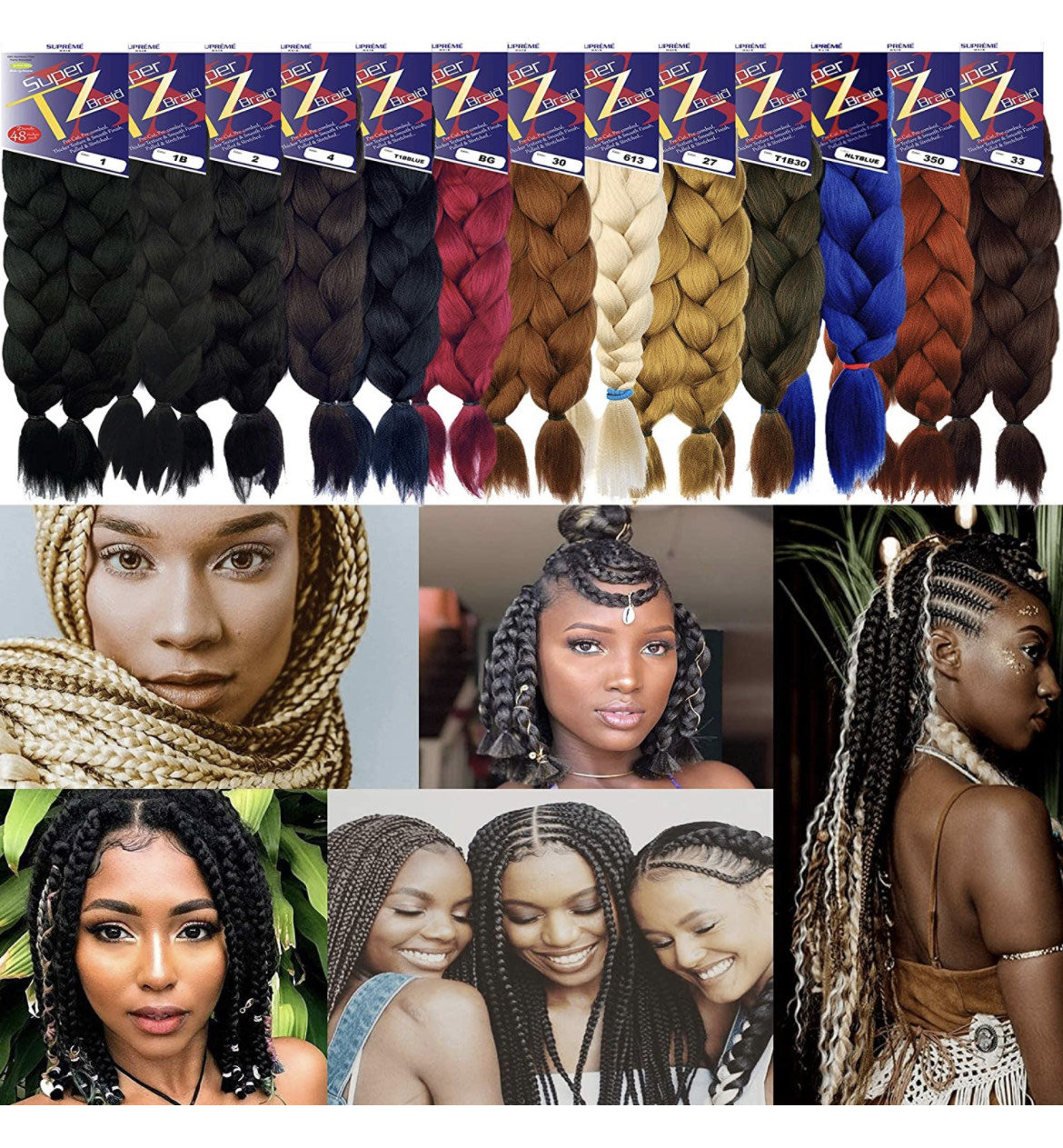 Pre-stretched Braiding Hair Extensions – 48 Inch Long Unfolded – 6 ...