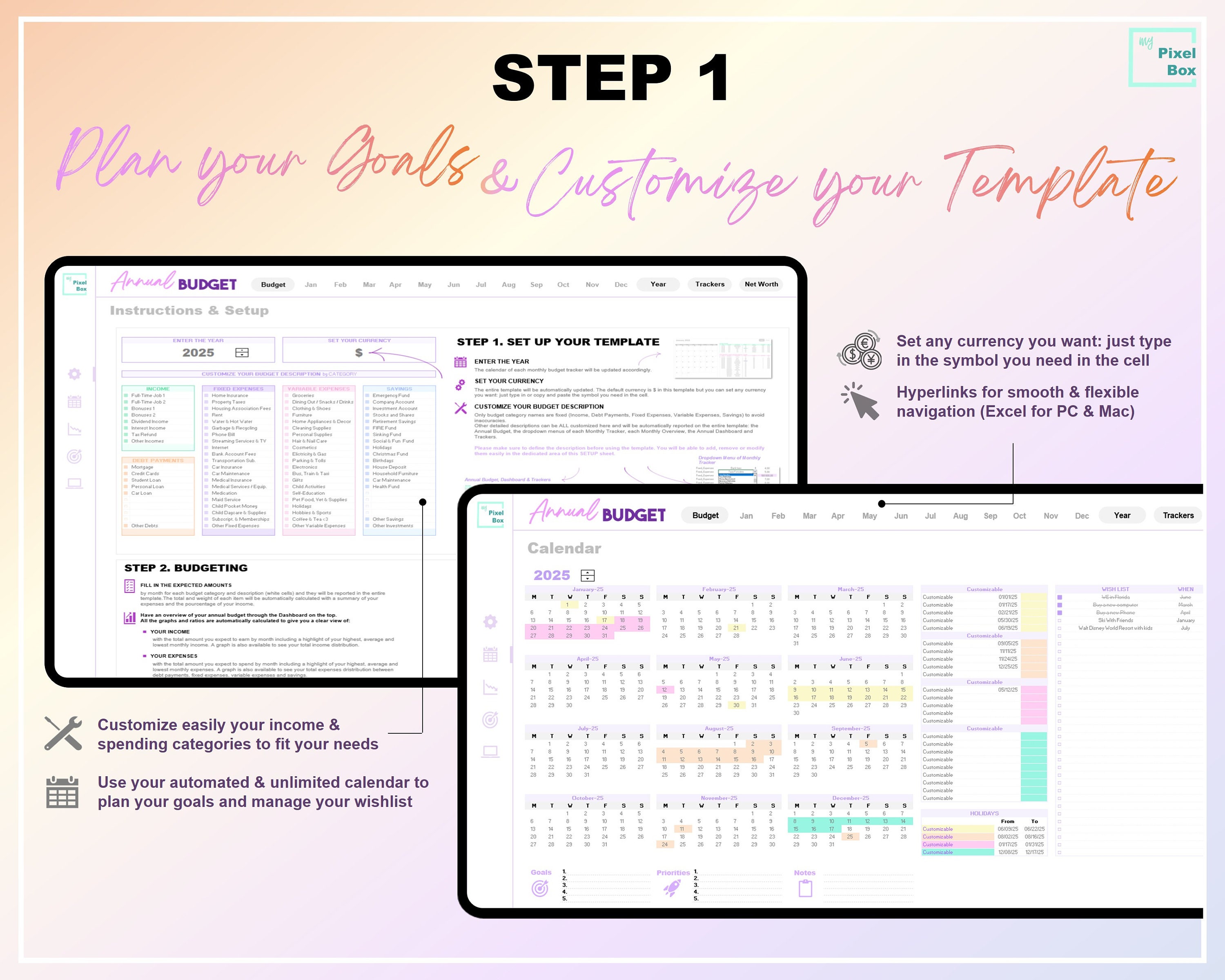 Smart Budget Planner Yearly and Monthly Budget Excel & - Etsy