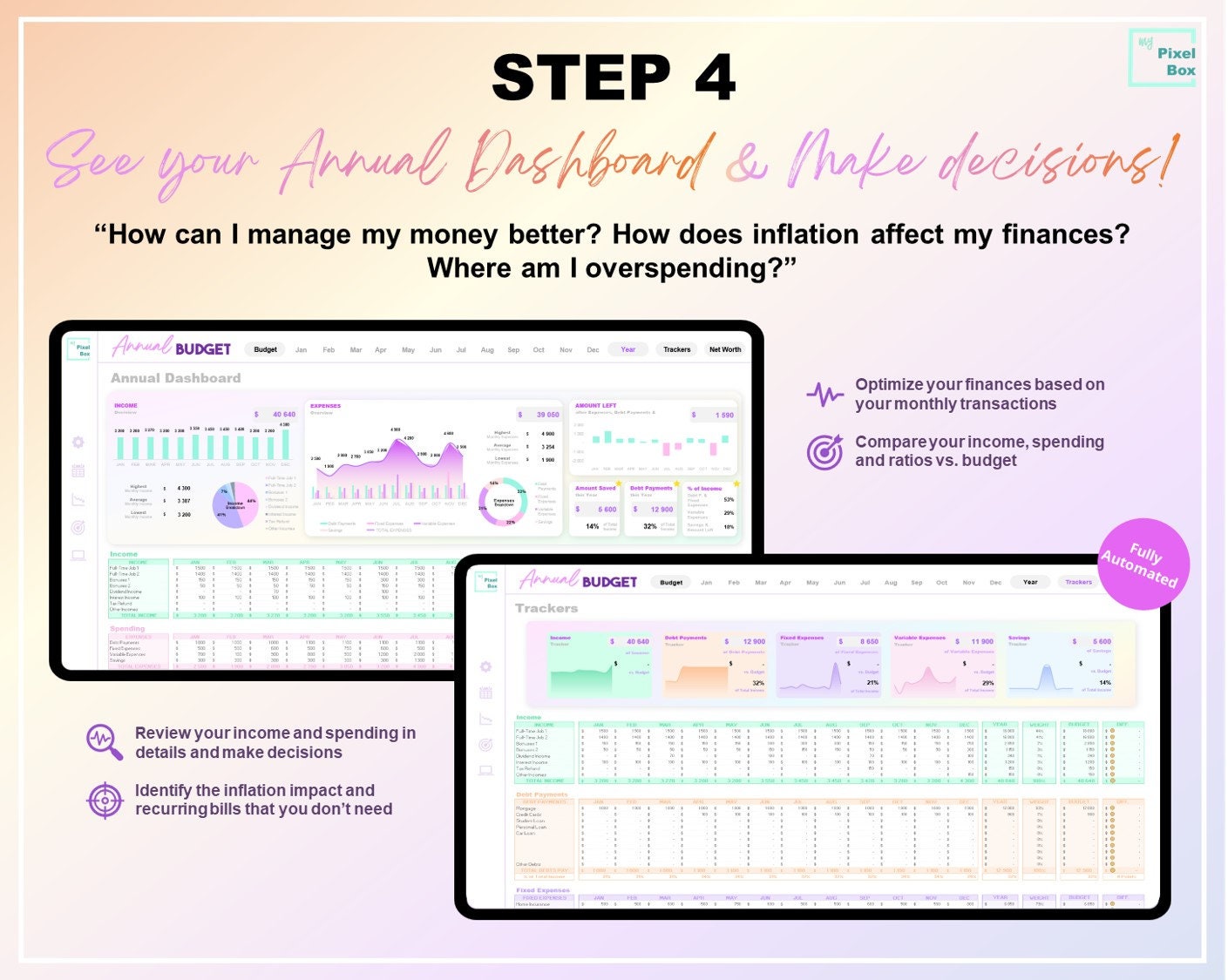 Smart Budget Planner Yearly and Monthly Budget Excel & - Etsy