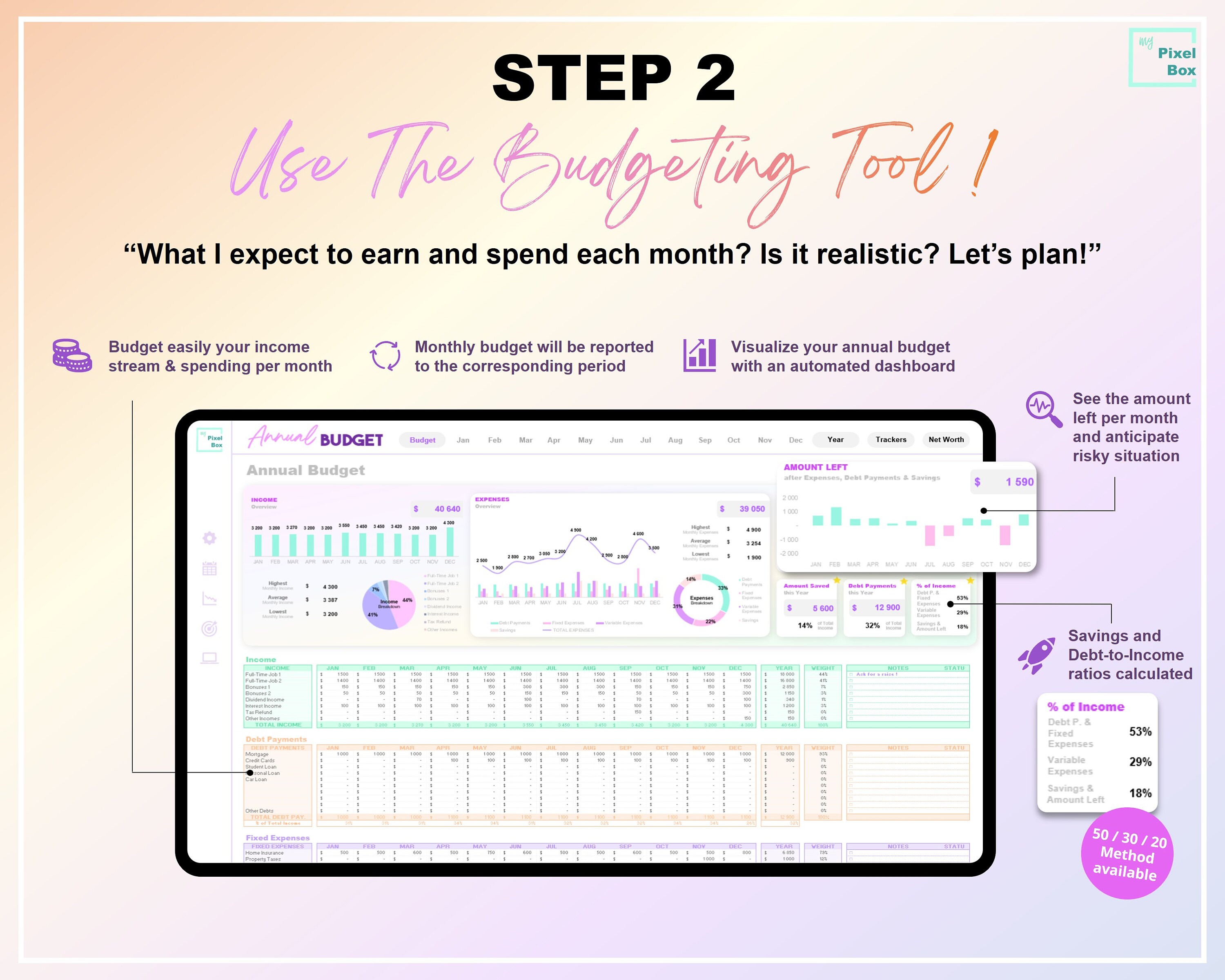 Smart Budget Planner Yearly and Monthly Budget Excel & - Etsy