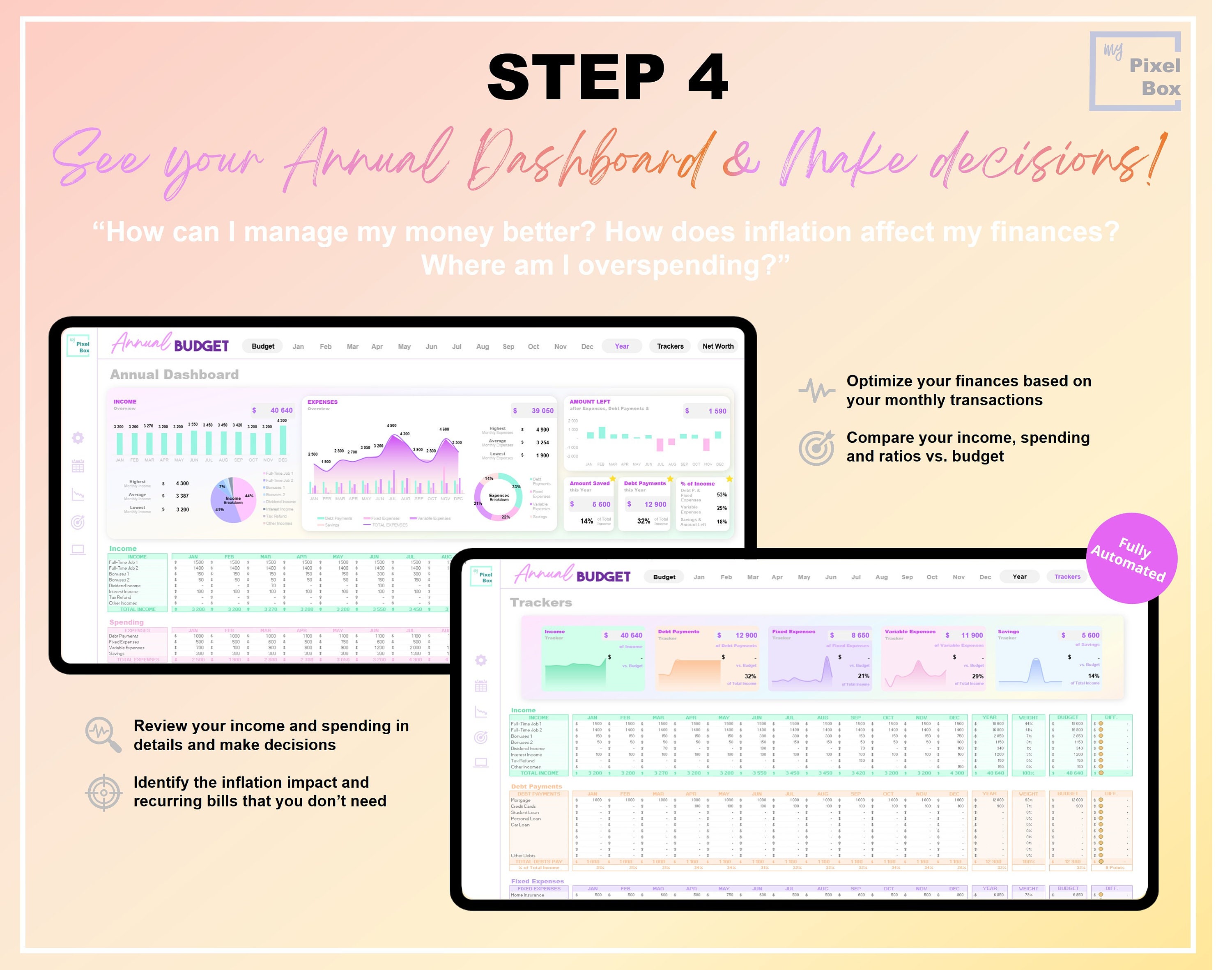 Smart Budget Planner Yearly and Monthly Budget Excel & - Etsy