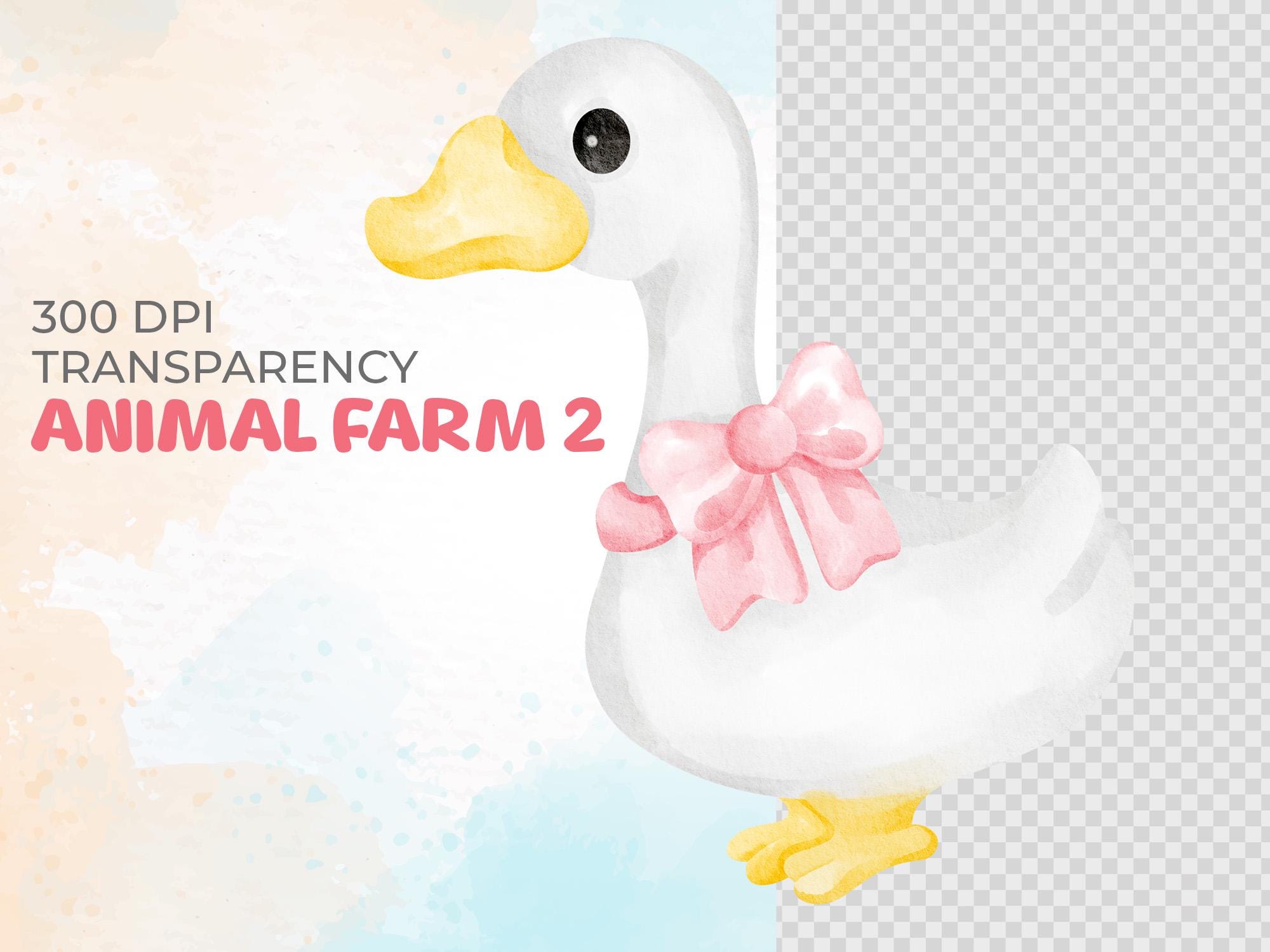 Watercolor Animal Clipart Set: Animal, Farm, Livestock, Dosmetic ...