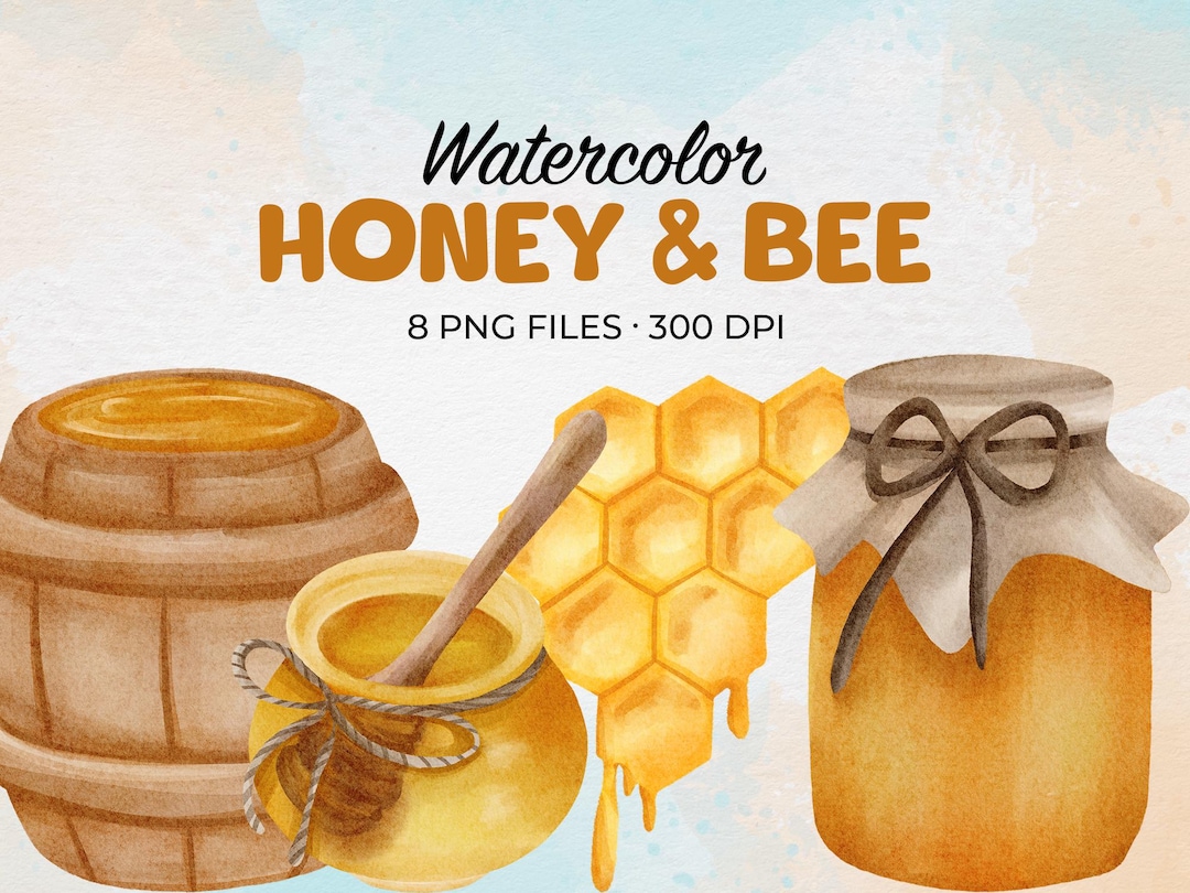 Watercolor Honey Bee Clipart, Honeycomb PNG (digital Download) - Etsy