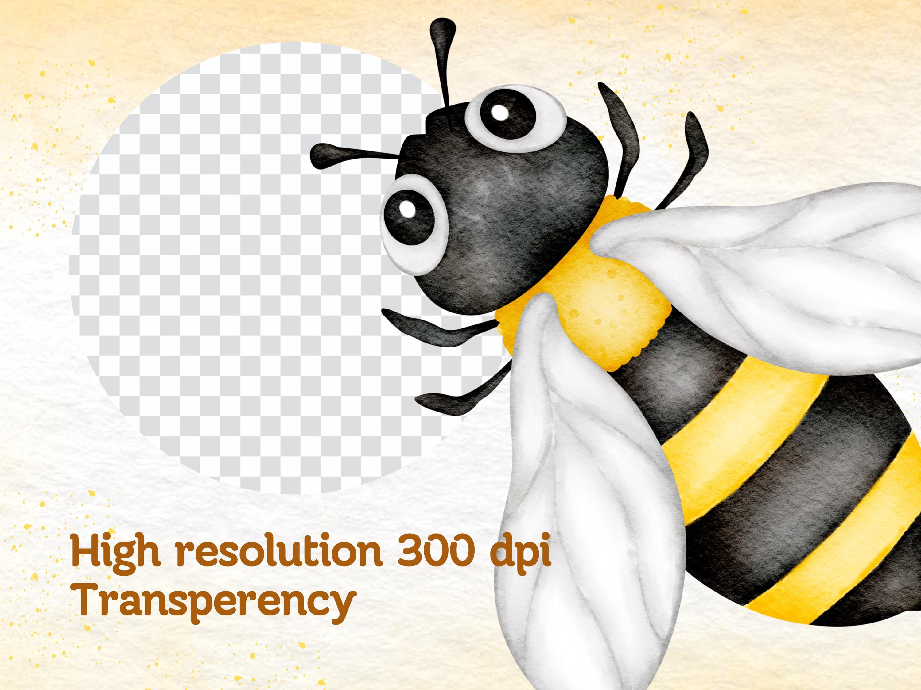 Watercolor Honey Bee Clipart, 20 PNG Files, Beekeeping, Honeycomb ...