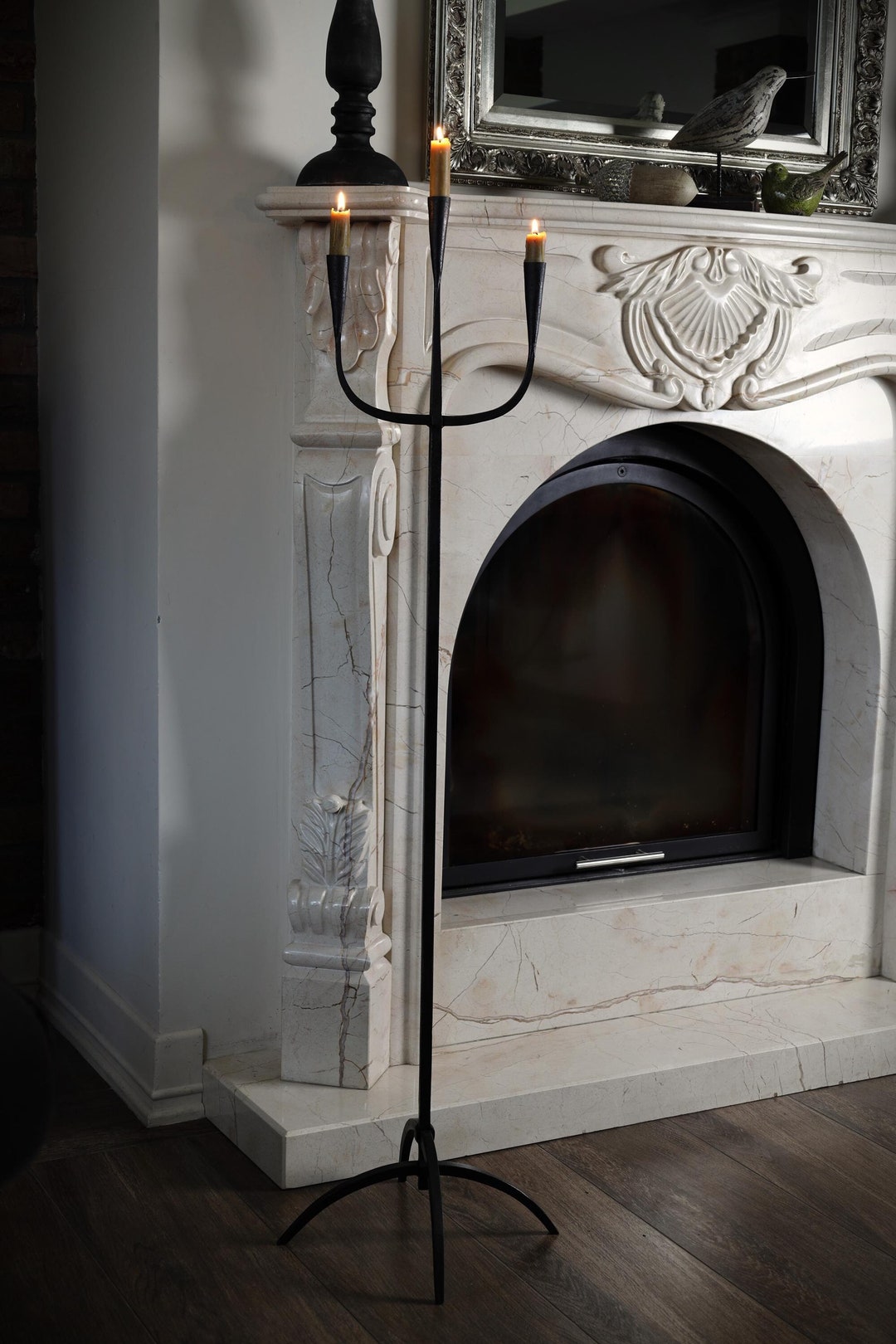 Forged 3-armed Floor Candlestick: Medieval Castle Style - Etsy