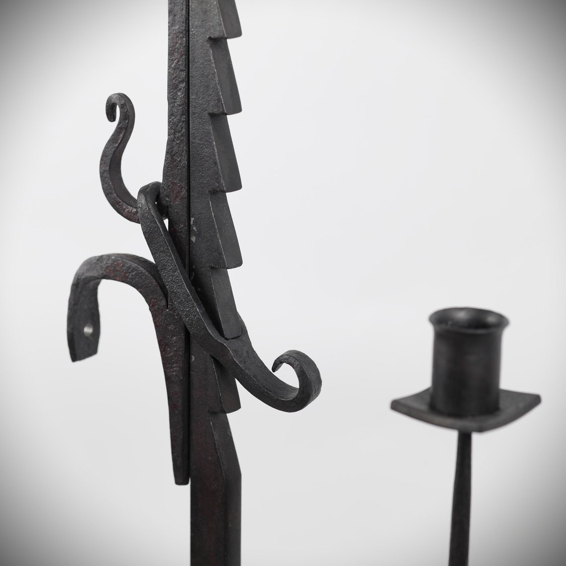 Hand Forged Wall Candle Scone, Black Metal Candle Holder, Rustic ...