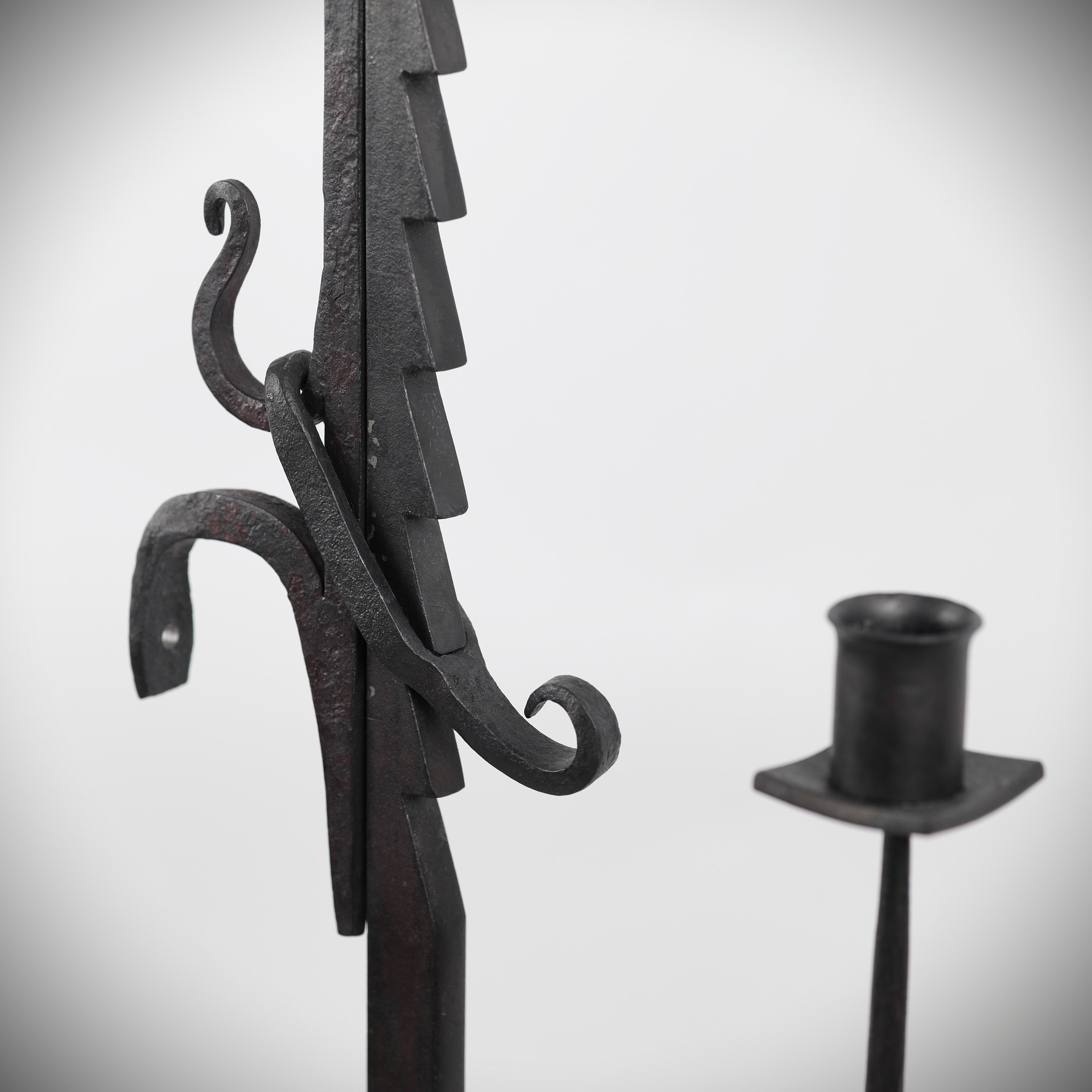 Hand Forged Wall Candle Scone, Black Metal Candle Holder, Rustic ...