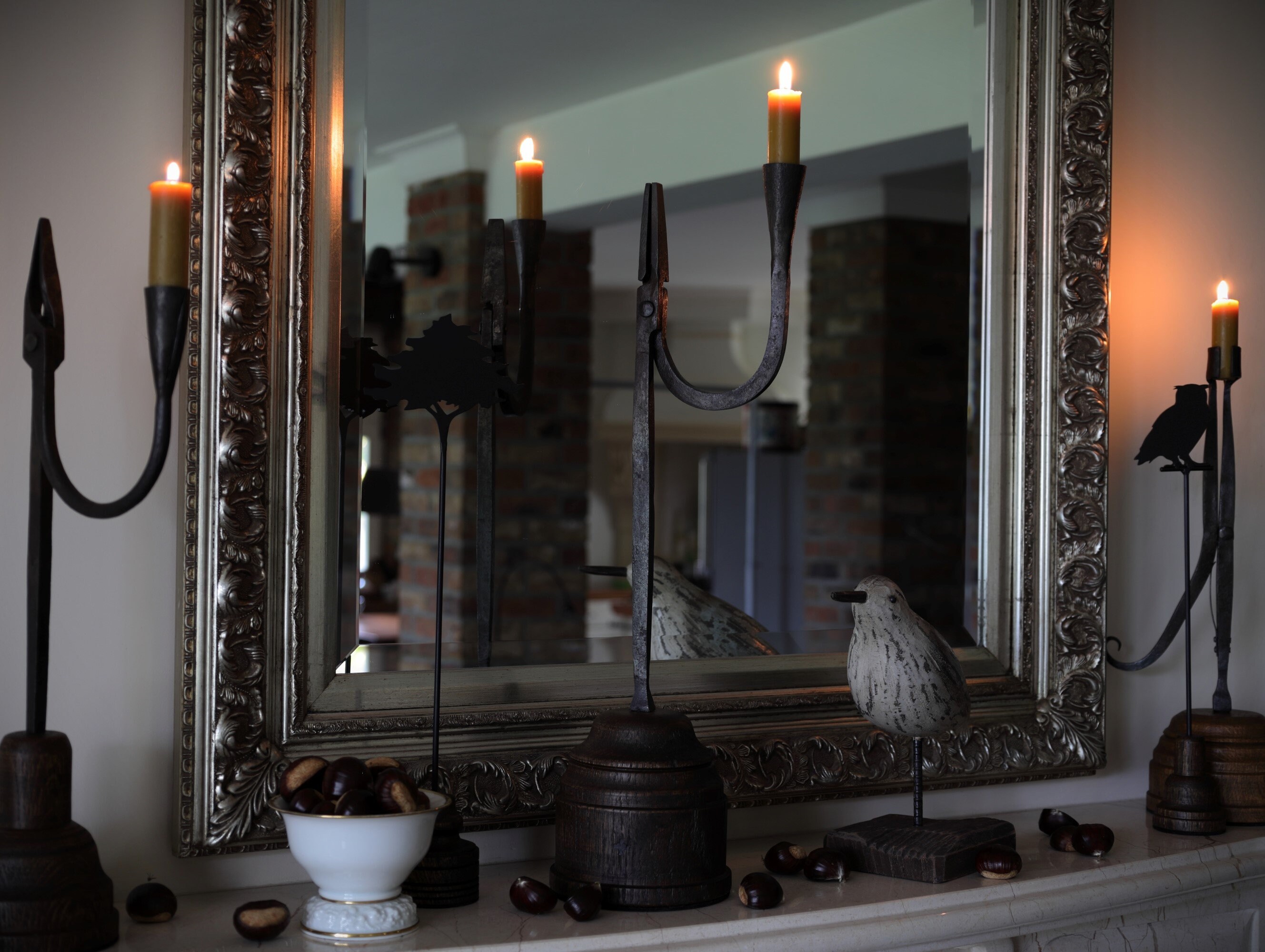 Hand Forged Candlestick Rushlight, Blacksmithed Gift, Medieval Table ...