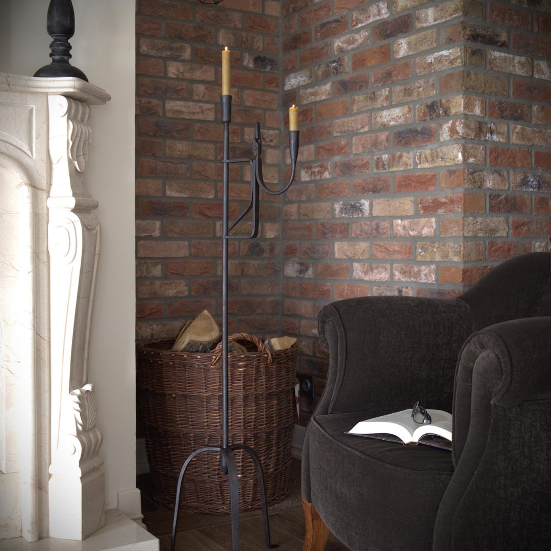 Hand Forged Rushlight, Wrought Iron Tall Candleholder, Vintage ...