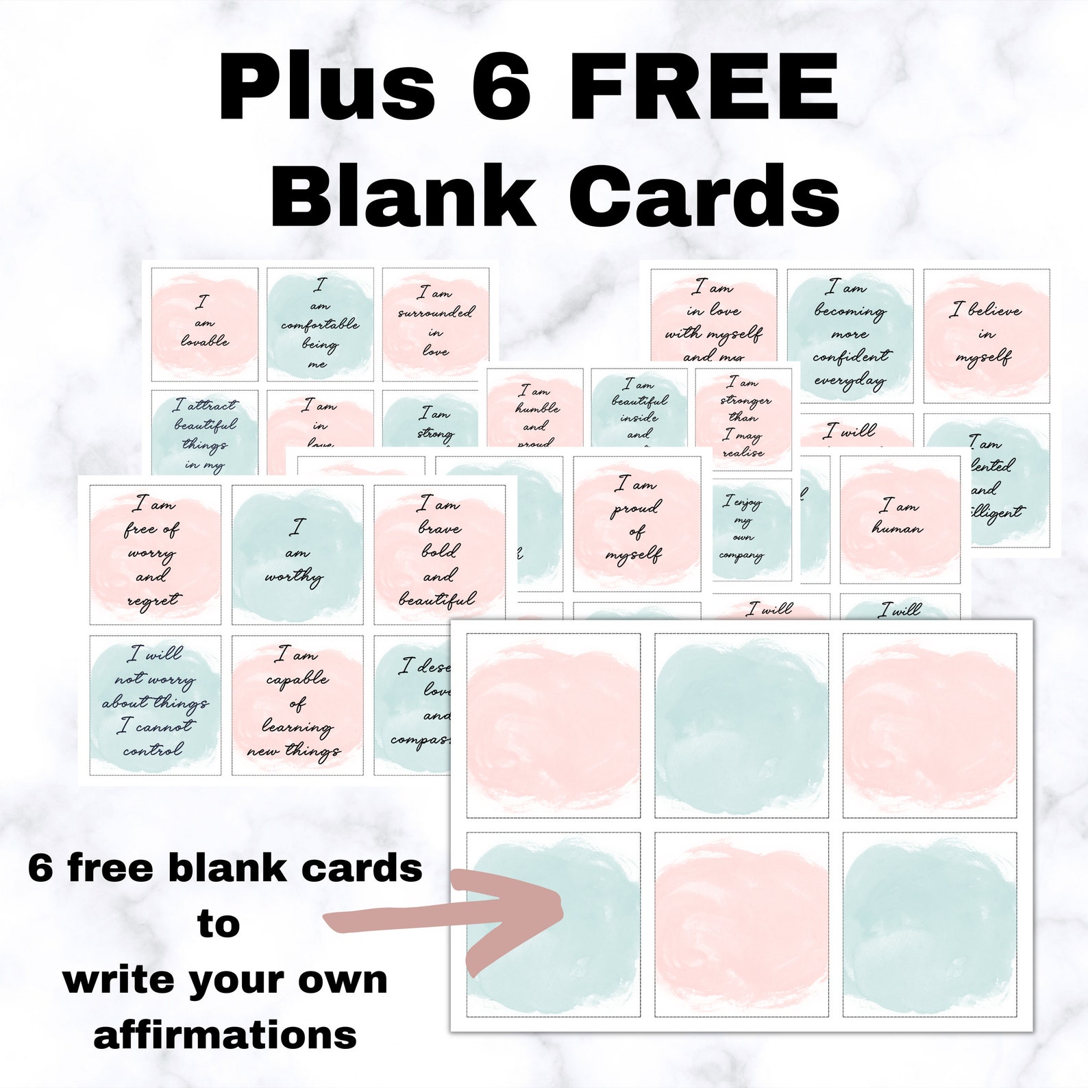 Positive Affirmation Cards, Watercolour Affirmations, Confidence ...