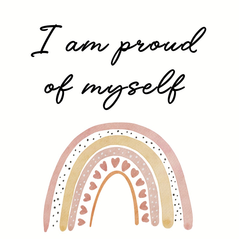 Positive Affirmation Cards - Rainbow Affirmation Cards - Encouragement ...