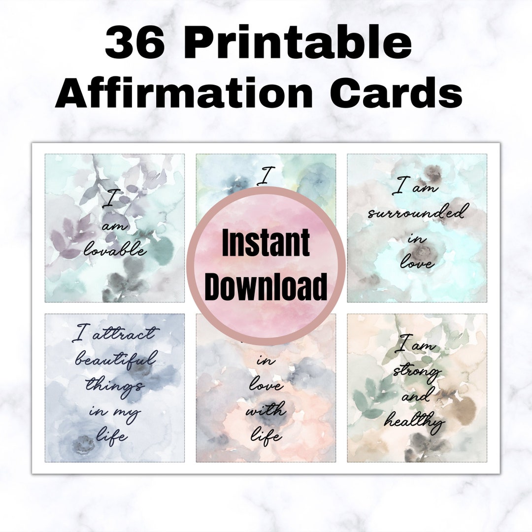 Positive Affirmation Cards - Printable Mantras - Encouragement Cards ...