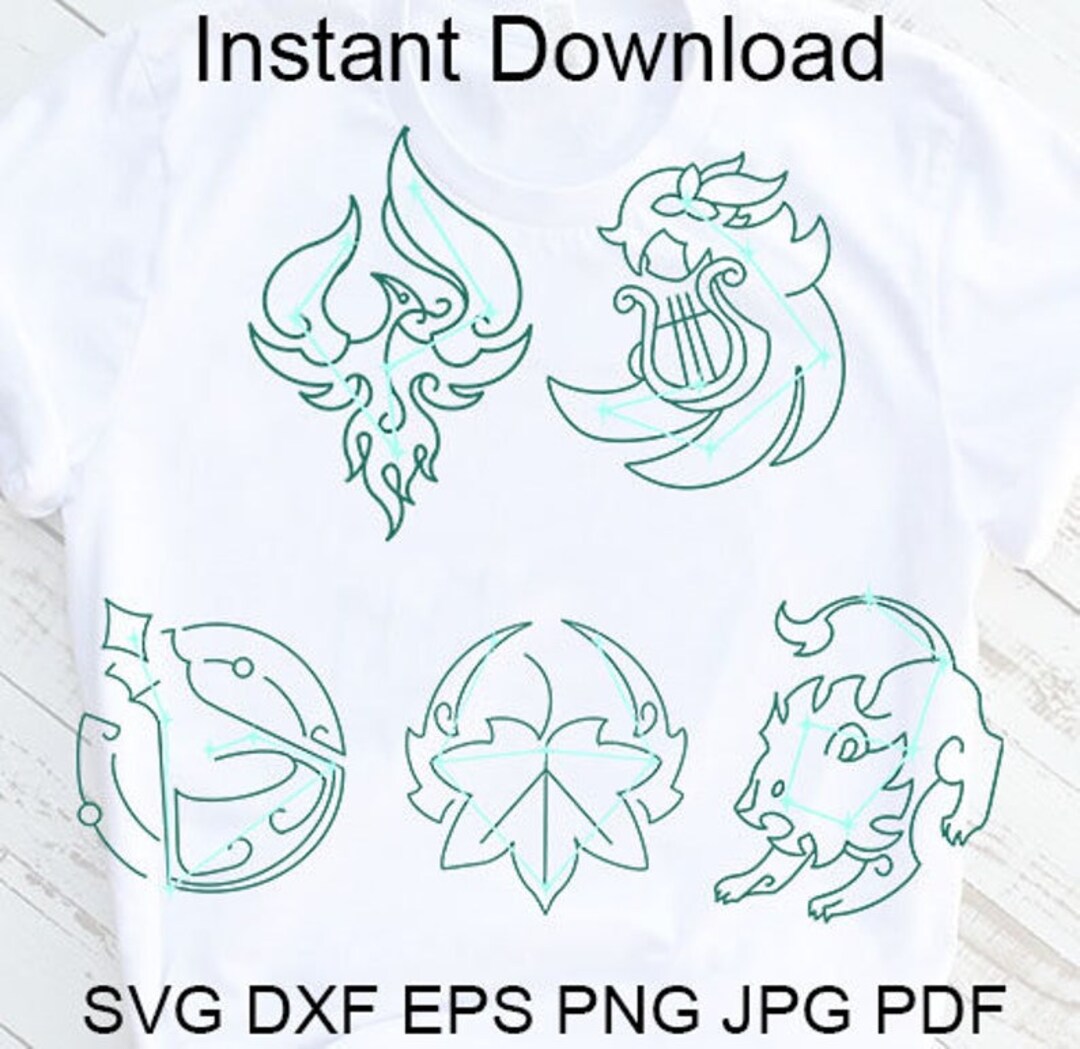 Bundle Genshin Impact Anemo Constellation Svg Png Dxf Pdf - Etsy
