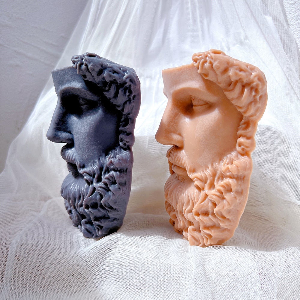 Abstract Art Half Face Beard Man Statue Silicone Mould Tabletop ...