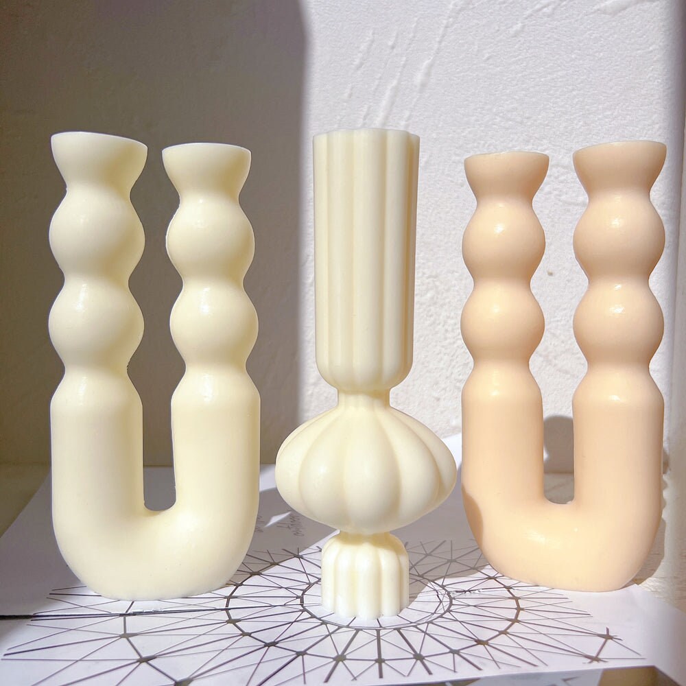 Pillar Arch Taper Curl Candle Mold Cylindrical Aesthetic Soy Wax Tool ...