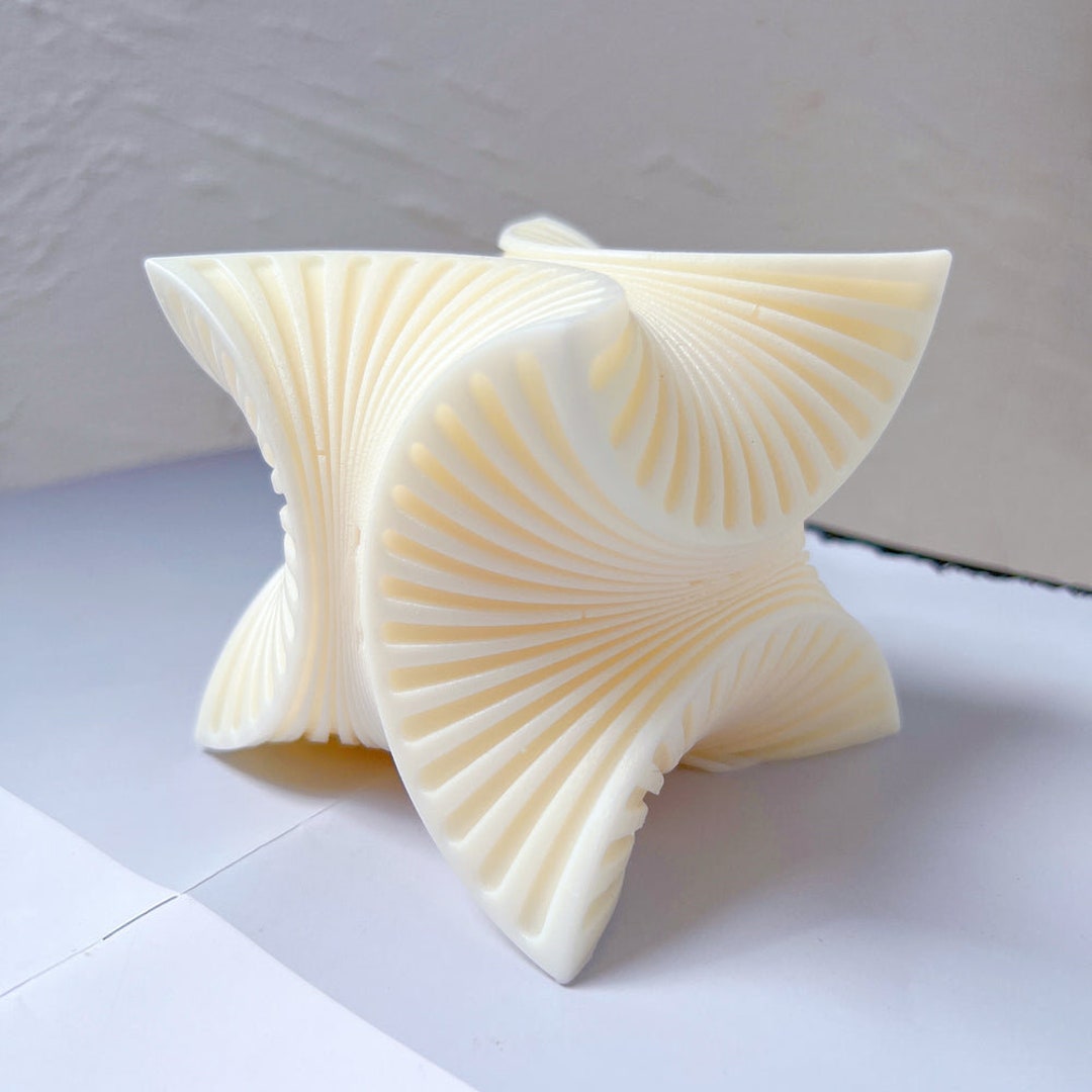 3D Geometric Spiral Twirl Silicone Molds Abstract Art Swirl Wax Mould ...