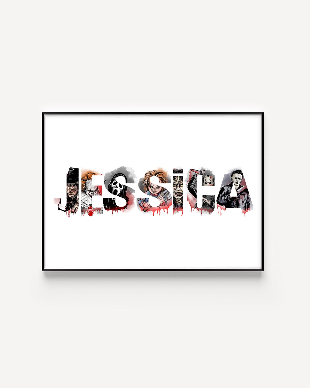 A4 Horror Movie Name Letters Horror Films Characters Wall - Etsy